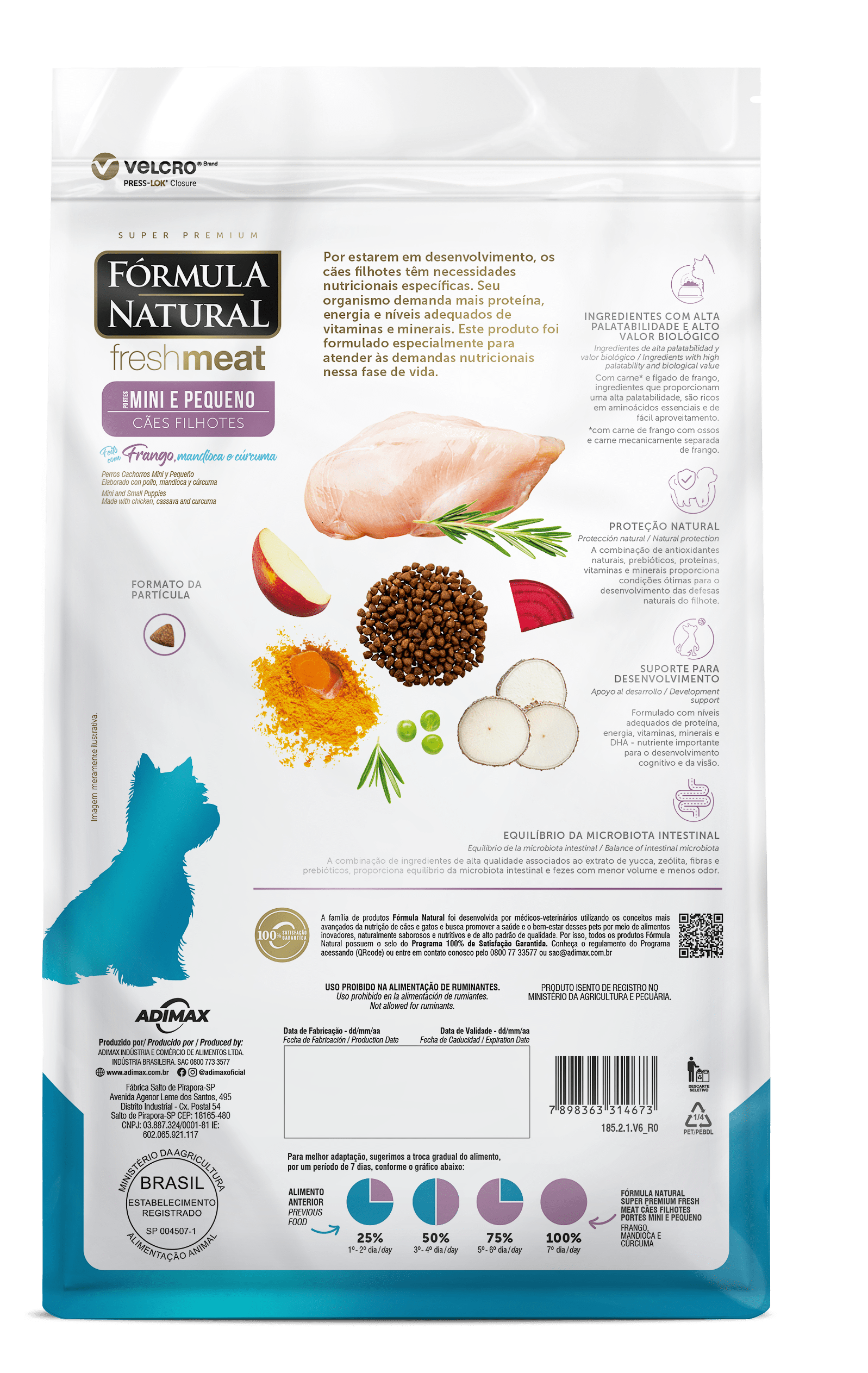 Fórmula Natural Fresh Meat Cães Filhotes Portes Mini E Pequeno Sabor ...