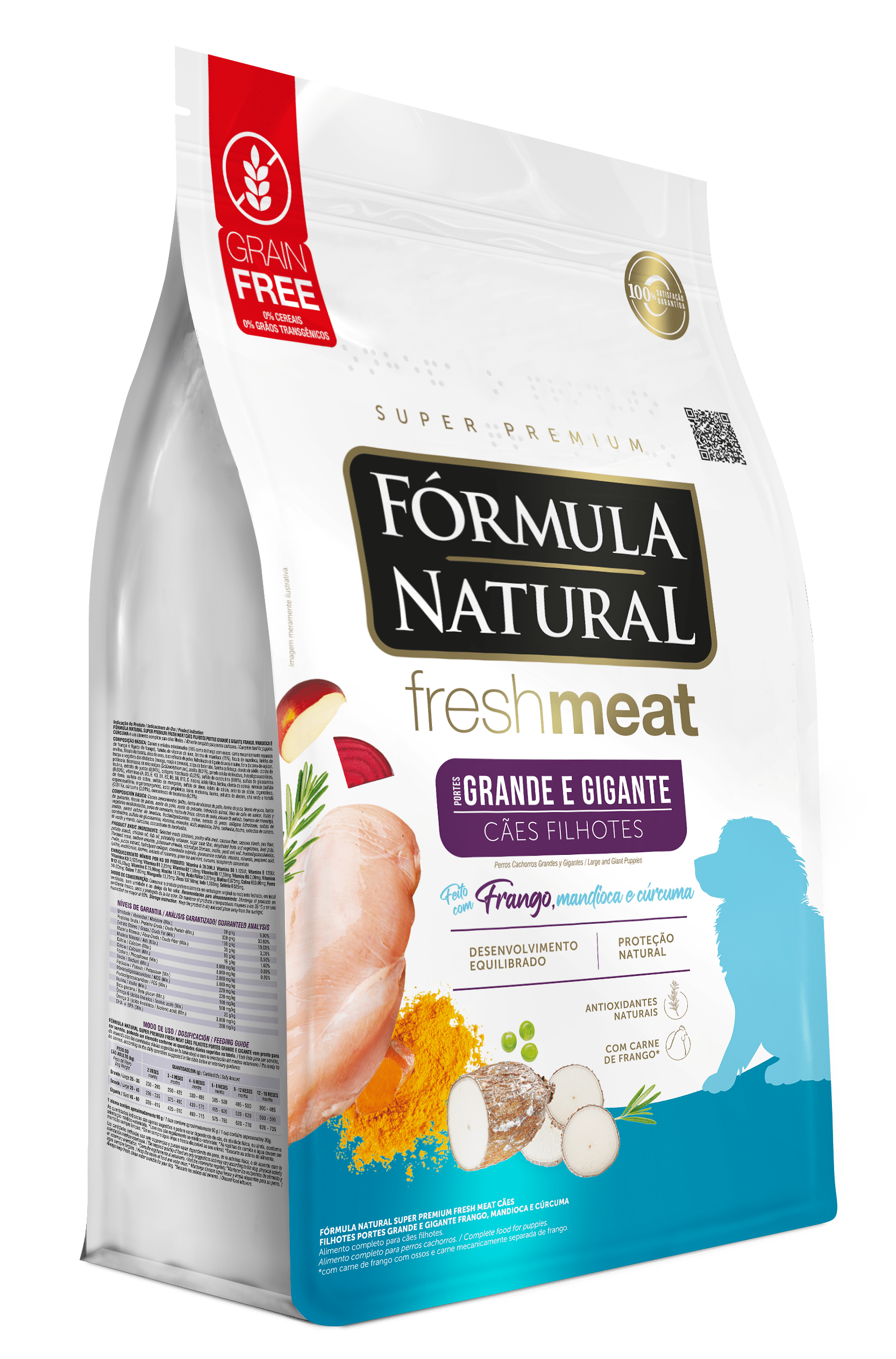 Fórmula Natural Fresh Meat Cães Filhotes Portes Grande E Gigante Sabor ...